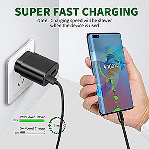 Type C Charger,25W Super Fast Charger Dual Port USB C Wall Charger, Quick Charging Block Compatible with Samsung Galaxy S22/S22 Plus/S20/S21 Ultra Plus,Note 20/Note 10 Plus, Pixel 6 Pro/S8/S9