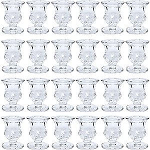Hosley Set of 96 Glass Taper Candle Holders 2.5 Inches High Ideal Gift for Weddings Party Favor Reiki Meditation O3