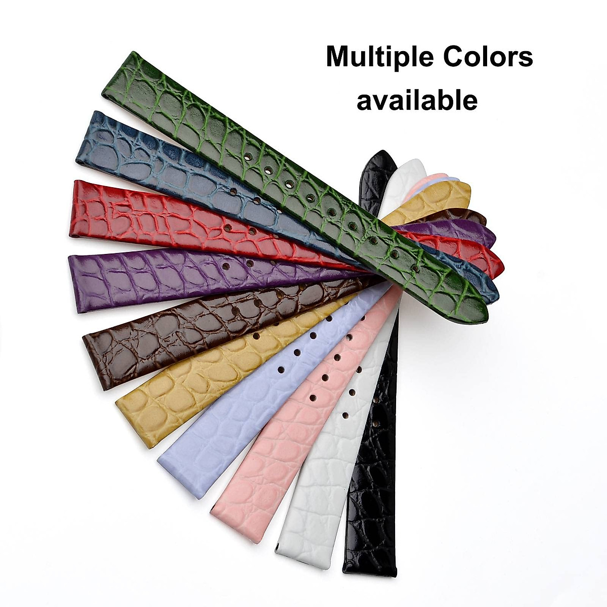 BISONSTRAP Leather Watch Straps, Soft Replacement Bands with Polished Buckle,12mm, Brown with Gold Buckle