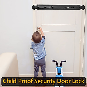 Sihnman Door Bar Lock - Patented Door Barricade Security Bar - Home Safety Improvement, Door Reinforcement, Childproof, Break-in Prevention - Premium Grade Steel Door Mount for 26''-37'' Wide Doors