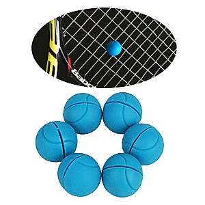 Andux 6pcs/Set Tennis Racket Vibration Dampeners Silicone Shock Absorbers Tennis String Shock Damping BZQ-02 (Blue)