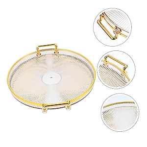 Cabilock Desktop Storage Tray Dresser Decor Snack Container Wedding Decorations Snack Containers Home Fruits Plate Dry Fruits Decorative Tray Dressing Table Golden Abs Dessert Snacks Plate