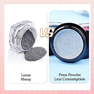 UIIOPJIOM Chrome Nail Powder 6 Colors Holographic Nail Powder Gold Sliver Red Blue Metallic Mirror Effect Pigment Nail Glitter Powder with 6 Pieces Eyeshadow Sticks for DIY Home Salon Nail Art Decor.