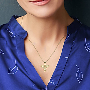 Certified 10k Yellow Gold Customized Caduceus Charm Pendant with Your Name