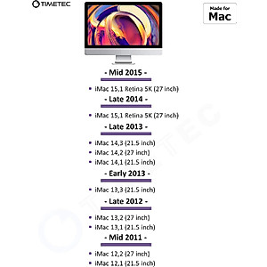 Timetec 16GB KIT(2x8GB) Compatible for Apple DDR3L 1600MHz for Early/Mid/Late Mac Book Pro(2011-2012), iMac(2011-2015), Mac Mini(2011-2012) MAC RAM