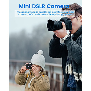 MOREXIMI Upgarded Kids Camera, 4K Digital Camera for Kids with Shutter AF, Rotable Zoom Lens, Video Camera Toy for 8-12 Years Old Boys Girls, Best Christmas Birthday Gifts, with 64G SD Card