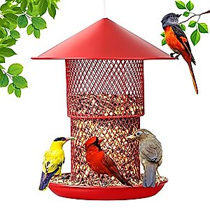 Metal Bird Feeders Cardinal Bird Feeder Retractable Birdfeeders Outside Hanging Garden Yard Outside Decoration 7 LB