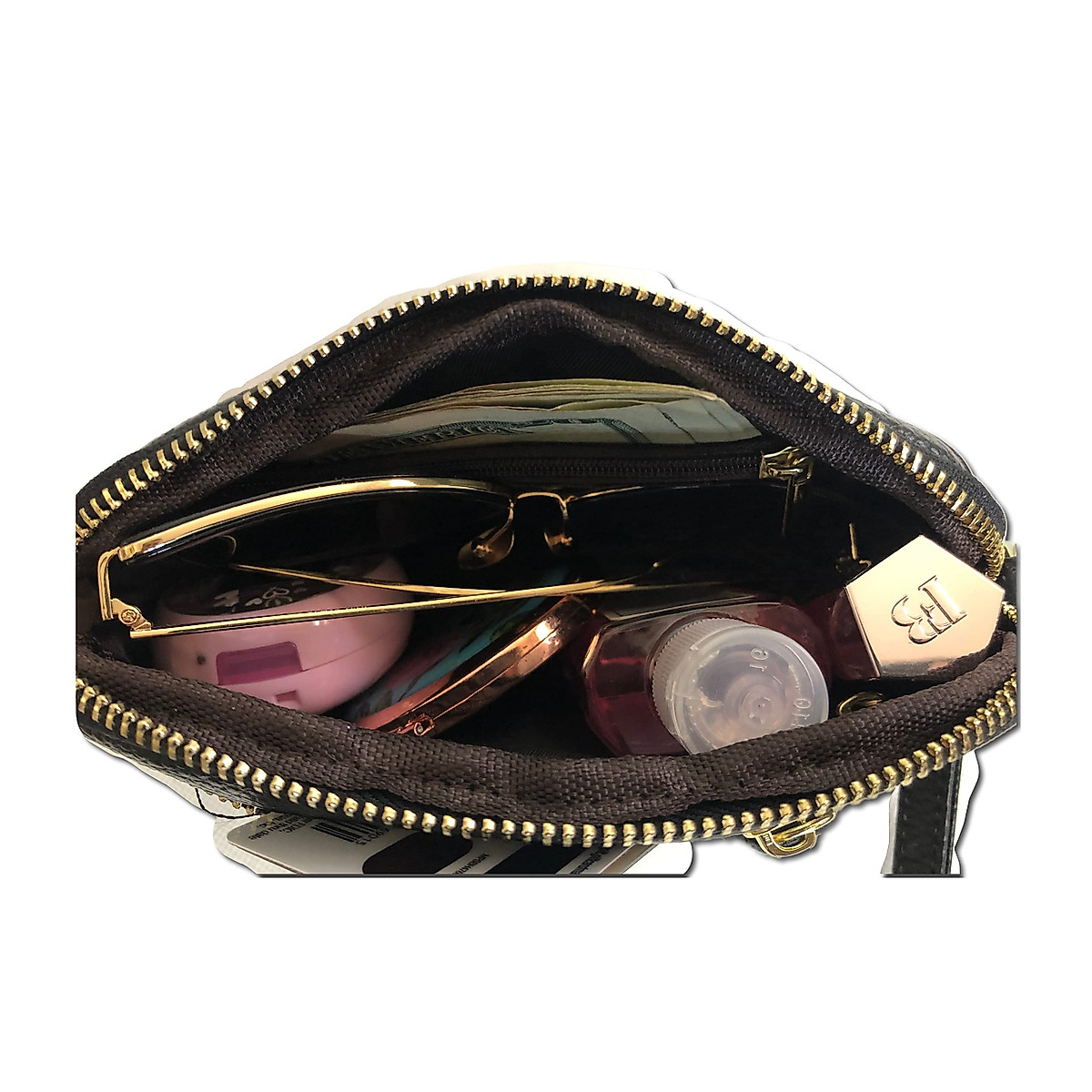 PlanetHawk Women's Genuine Leather Wristlet Clutch Cell Phone Purse, Black