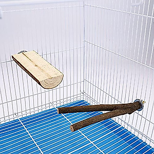 Mogoko Natural Wood Bird Perch Stand, Hanging Multi Branch Perch for Parrots, Parakeets Cockatiels, Conures, Macaws, Love Birds, Finches (Style 5)