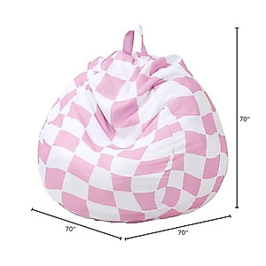VitalCozy Bean Bag Chair for Teens (No Filler) Stuffed Animal Storage Bean Bag Chair Cover Polyester Stuffable Bean Bag Chair Cover for Kids Plush Toys Clothes Home Supplies, Pink