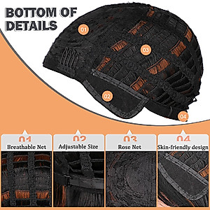 Ucubb Black Mixed Brown Wig for Black Women 14 Inch Short Wavy Hair Wigs Curly Bob Wig with Bangs Wigs Shoulder Length Wigs for Black Women Bob Style Synthetic Heat Resistant Bob Wigs