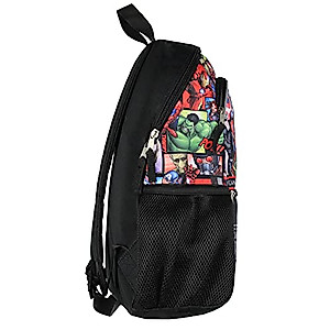 Avengers Spider-Man Iron Man Captain America Hulk 16" Book Bag School Travel Backpack With Water Bottle Pockets and Adjustable Back Straps