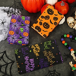 AnyDesign 12 Sheet Halloween Wrapping Paper Pumpkin Spider Webs Dot Gift Wrap Paper Bulk Folded Flat Scary Decorative DIY Art Craft Paper for Halloween Birthday Party Gift Decor, 19.7 x 27.6 Inch