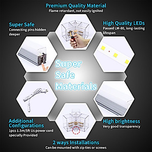 Ludapp Hexagon Garage Lights Ceiling led, 5 HEX Grid Systems Honeycomb Lights, 6500K Cooler Light for hex Lights, Aluminum Hexagonal Shop Lights for Garage, Shop, Gym