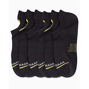 Cole Haan Men's Low Cut Socks - 6 Pack Performance Cushion Comfort No Show Socks - Breathable Athletic Socks for Men (7-12), Size 7-12, Black