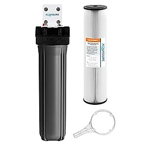 Aquasure Fortitude V2 Series High-Flow Whole House Pleated Sediment Water Filter - 30 Micron Large Size
