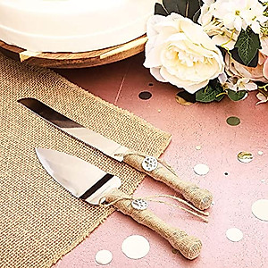 Rustic Wedding Cake Knife and Server Set (2 Pieces)