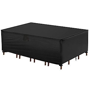 Yougfin Patio Furniture Covers Waterproof, 420D Outdoor Furniture Cover Sectional Sofa Couch Set Cover, Outside Table Cover Rectangle/Oval, 74" L×47" W×28" H