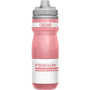 CamelBak Podium Chill Insulated Bike Water Bottle - Easy Squeeze Bottle - Fits Most Bike Cages - 21oz, Reflective Pink