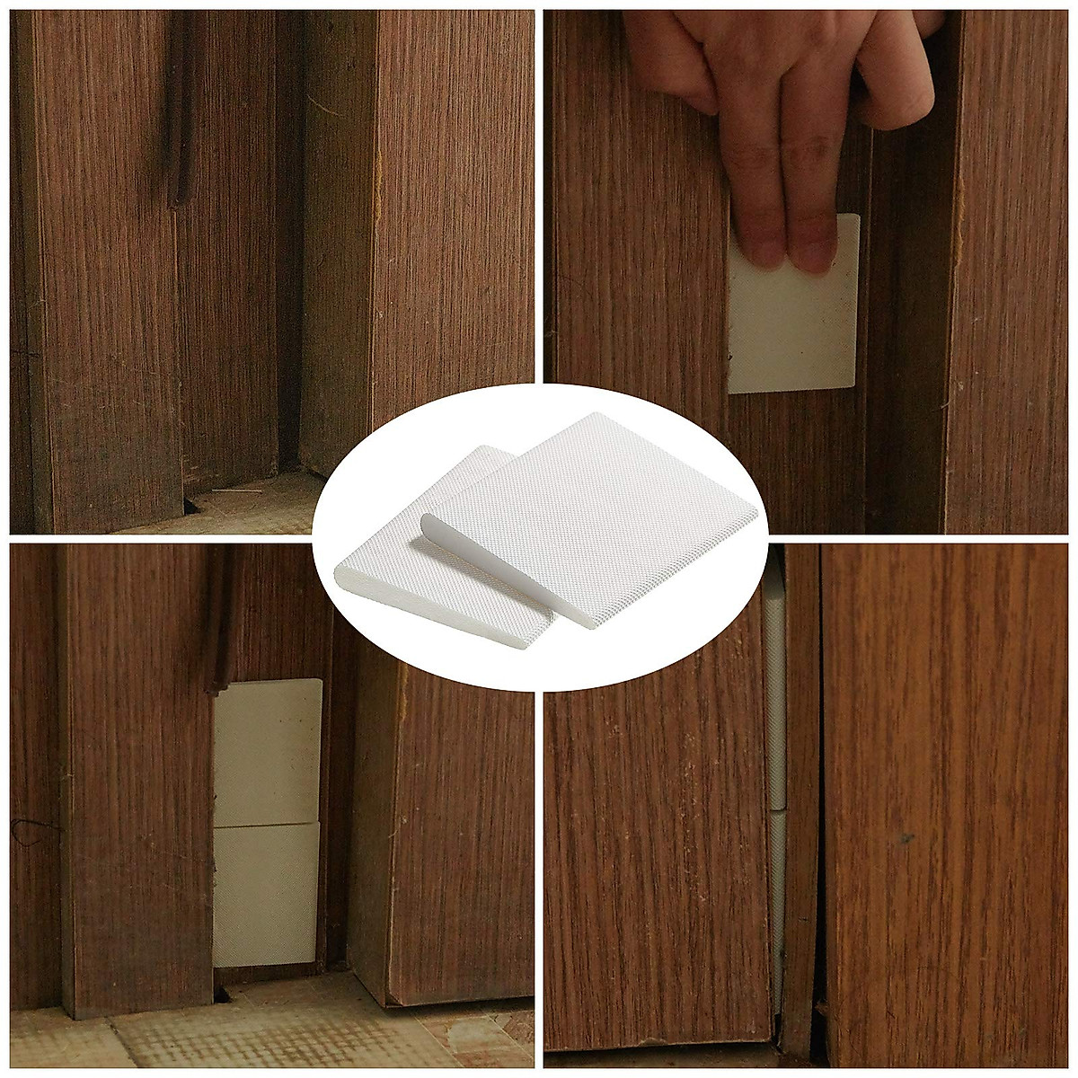 Zonon 8 Pieces Self-Adhesive Door Corner Seals Weather Stripping Draft Stopper Door Frame Seal Corner Foam for Weather Protection Isolation of Noise (White)