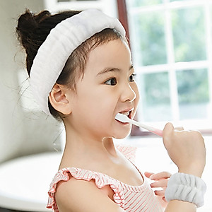 YARIEW 9Pcs Spa Headband and Wrist Washband Set, 3 Pieces Makeup Facial Face Wash Headband Head Bands and 6 Pieces Wrist Bands for Washing Face Terry Cloth Headbands for Women and Girls (Set 2)