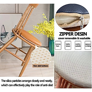 Round Upgrade Memory Foam Seat Cushion,1/2 Packs Round Chair Cushions Leather Waterproof Stool Cushion Detachable Chair Pads Non Slip Home Seat Cushion ( Color : Ivory white , Size : 33cm(Set Of 2) )