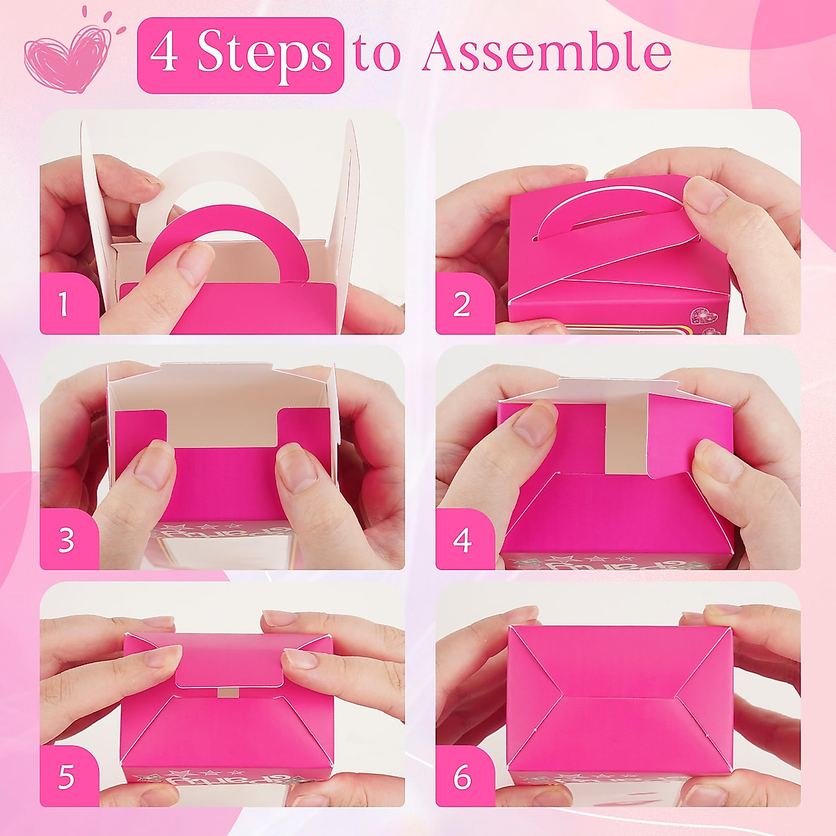 ZouYee 14PCS Hot Pink Party Favor Boxes for Girls - Doll Gift Boxes for Bachelorette, Birthday, Cowgirl, and Bridal Shower Decorations