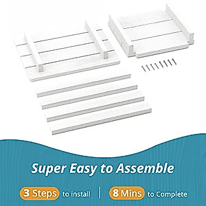 LUE BONA Adirondack Outdoor Side Table, 2-Tier White Poly Patio End Table Weather Resistant, Morden Side Table for Patio, Pool, Porch