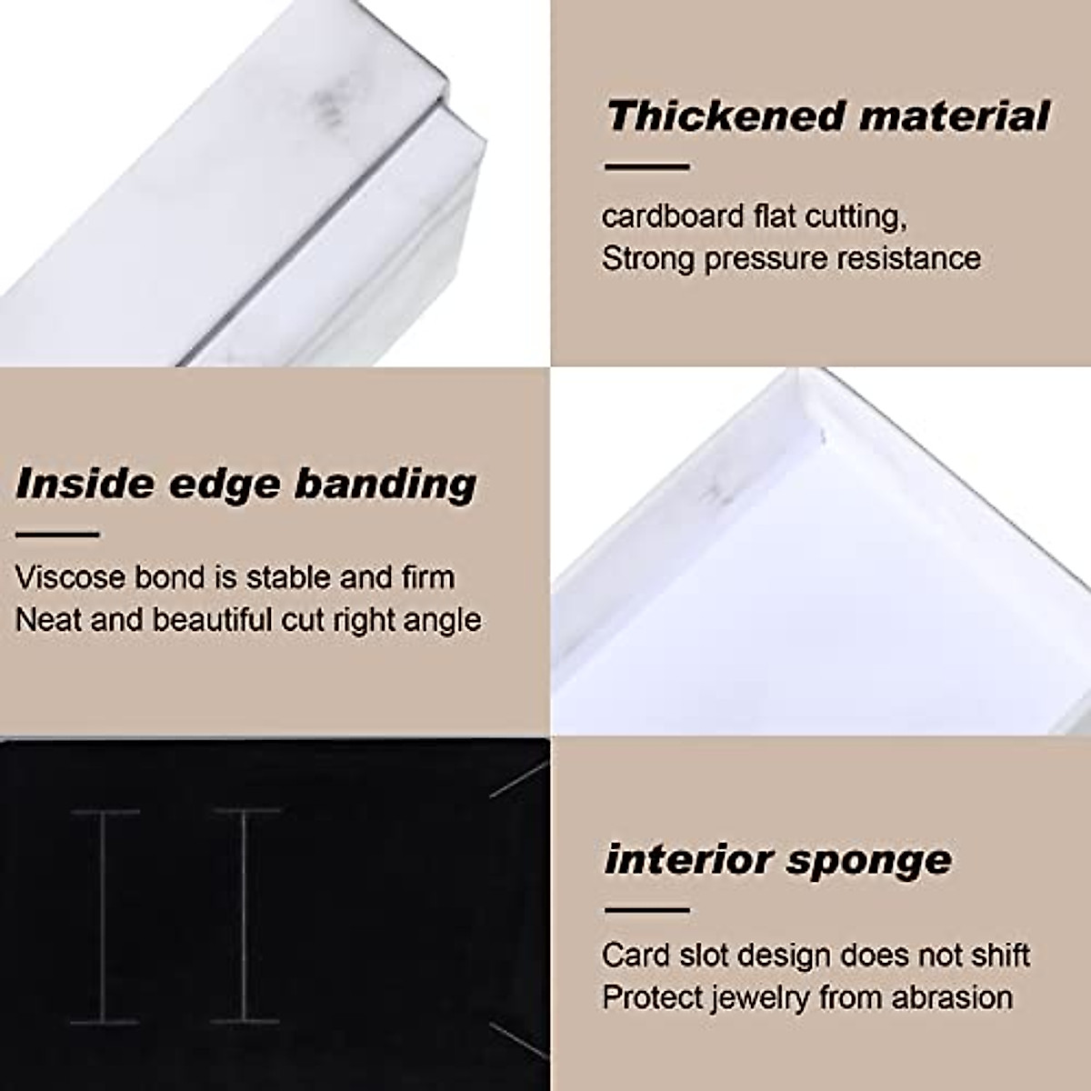 Fumete 150 Pieces Cardboard Jewelry Boxes Marble White Gift Case Paper Gift Boxes for Bracelets Small Gift Wrap Boxes for Necklace Earring Ring Anniversaries Wedding, 2.17 x 3.43 x 1.1 Inch