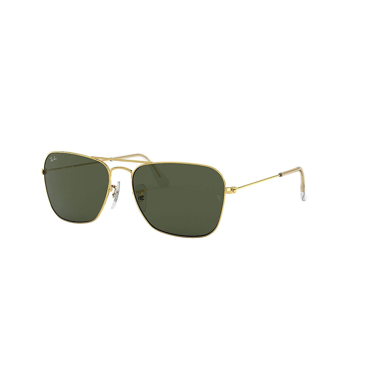 Ray-Ban RB3136 Caravan Square Sunglasses, Gold/G-15 Green, 55 mm