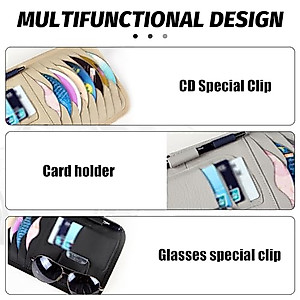 UGSHY 1 PC Leather Car CD Holder, Universal Sun Visor Organizer for Cars, Sun Visor Organizer Pocket with CD Disc Card Package Glasses Storage (Black)