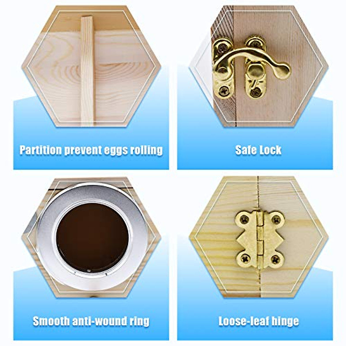 XonyiCos Wood Bird Nest for Cage, Parrot Nest Breeding Box, Pet House for Parakeet Budgie Cockatiel Lovebirds, Nesting Box with Perches, Feeder, Waterer, Natural Coconut Fiber (M(5.1x5.1x9.6in))