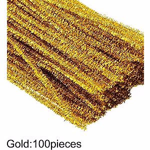 Gold Chenille Stems Pipe Cleaners for DIY Art Creative Crafts Decorations