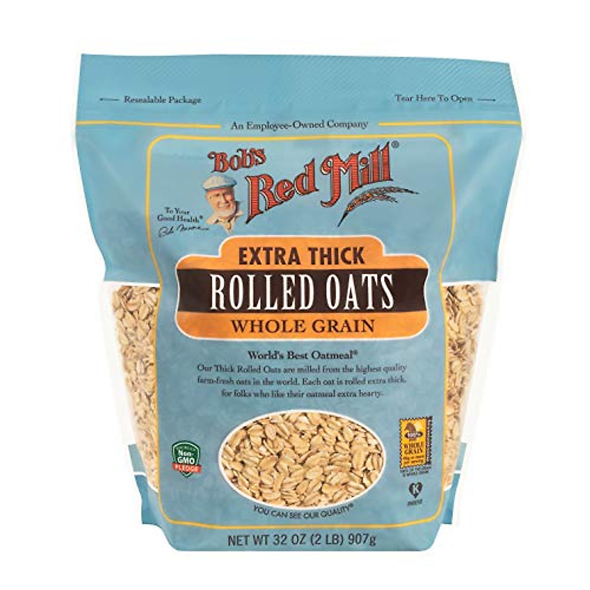 Bob's Red Mill Extra Thick Rolled Oats, 32-ounce (Pack of 4)