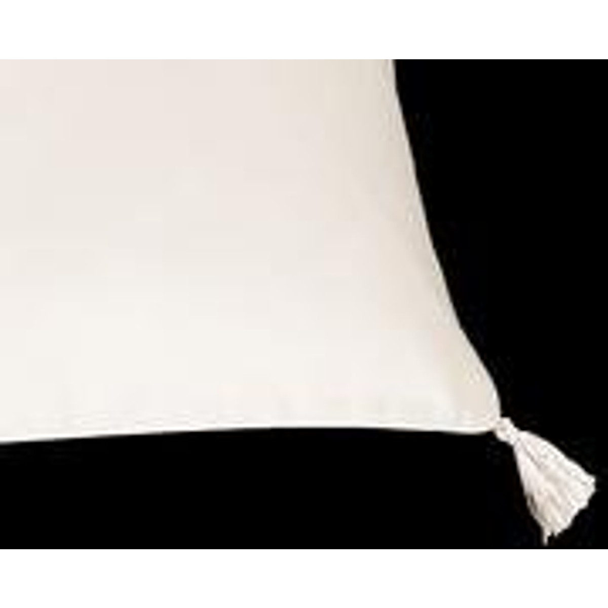 Saffron Floor Cushion Cover - Decorative Square Pillowcase White 32x32 inch (80x80 cm) Cotton with Tassels Removable COVER, Insert not included