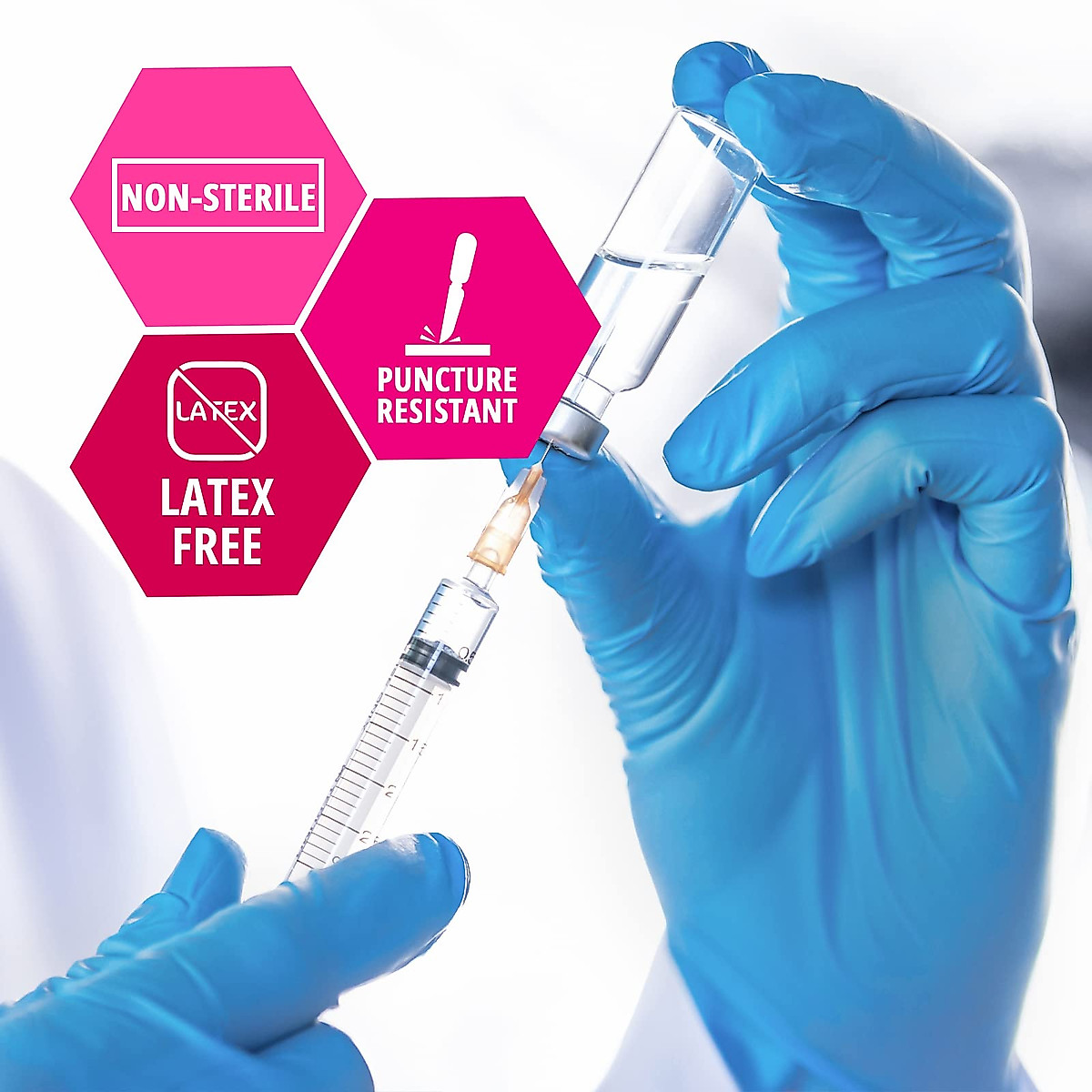 MED PRIDE Disposable Blue Nitrile Gloves, Pack of 200, Ideal for Medical, First Responders, Law Enforcement, Tattoo Artists, Food Vendors, Painters, Cleaners, Pet Care, and More