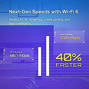 TP-Link WiFi 6 Router AX1800 Smart WiFi Router (Archer AX20) – 802.11ax Router, Dual Band Gigabit Router, Parental Controls, Long Range Coverage