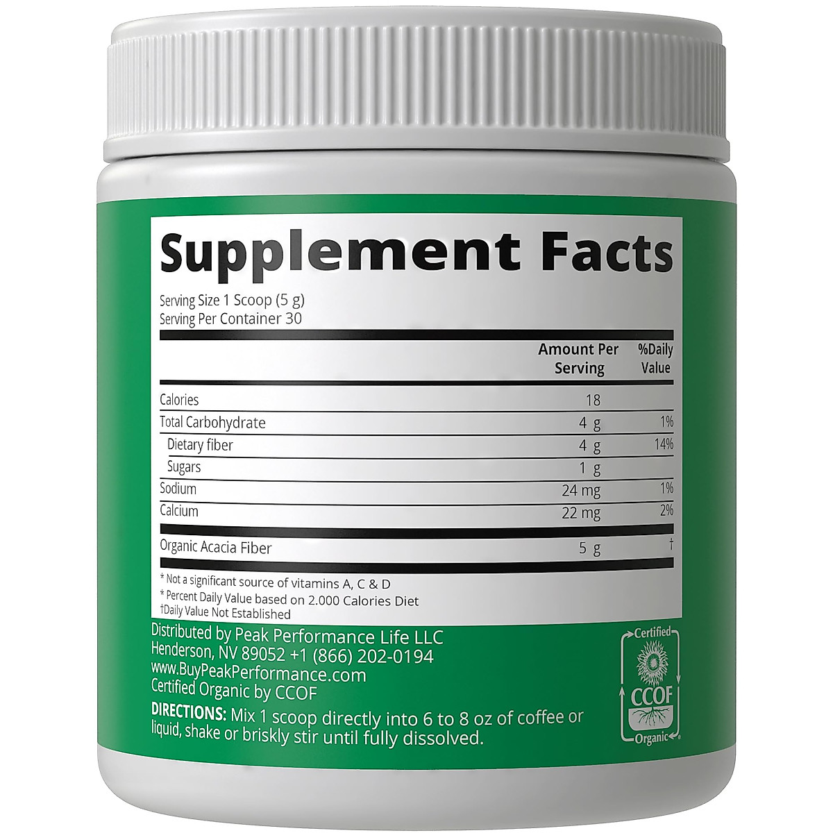 Organic Acacia Senegal Prebiotic Fiber Powder. USDA Organic Plant Based Vegan Prebiotics Supplement for Gut Health. with Digestive Enzymes for Digestion, Roughage Without Bloating, Gas