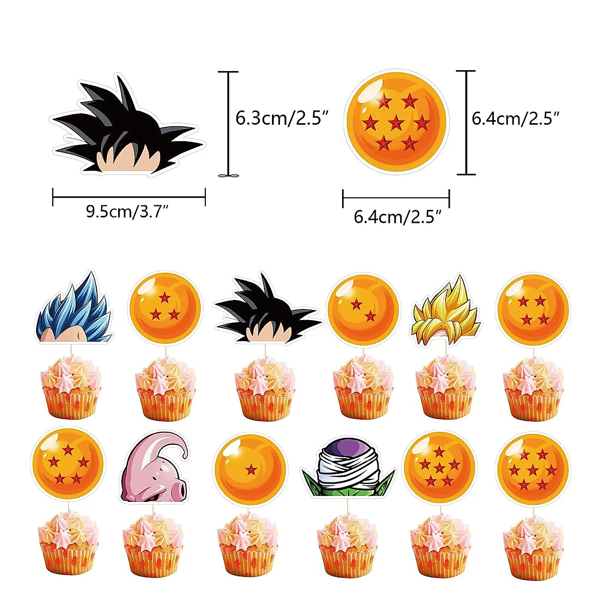 25Pcs Kids Theme Party Cake&Cupcake Toppers for Birthday Party Supplies,Boys' Theme Birthday Party Decoration