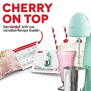 Dash Retro Milkshake Maker for Malts, Soda Fountain Drinks, Protein Shakes, Whipping Omelets and Pancake Batter, 2-Speed Settings + Pulse, Recipe Guide Included, 24oz