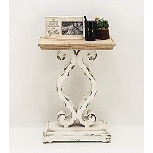 Rustic Farmhouse Accent End Table, Natural Wood Side Table Nightstand for Dinning or Living Room 19.75 x 11.75 x 27.5 Inches
