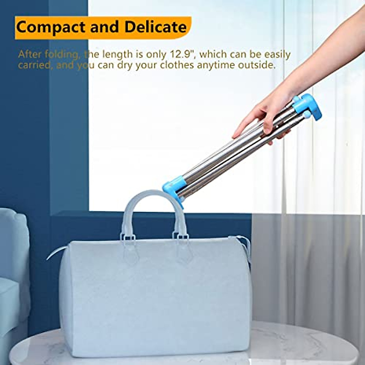 GIPOBUY Portable Clothes Rack Travel Garment Rack, Foldable Collapsible Clothing Rack, Mini Folding Portable for Dance, Painting, Travel, Drying, Camping,New Tech Easy Lock and Release(Non-Heavy Duty)