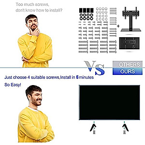TV Stand Base for Element Roku TV, for Element 300 Series 400 Series 450 Series Smart TV, TV Stand Legs for 24 32 43 50 55 58 65 70 75 Inch Element TV with Screws Set and Instructions, Easy to Install