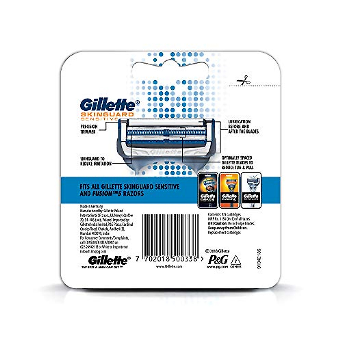 Gillette Skinguard Manual Shaving Razor Blades- pack of 8 cartridges
