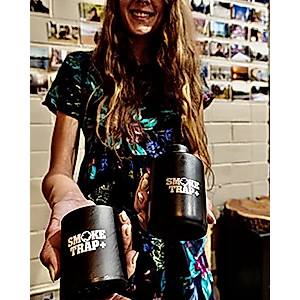 Smoke Trap + | Personal Air Filter (Sploof) - ECO Replaceable Filters - Long Lasting Smoke Filter 500+ Uses With Easy Exhale - Filters Have Zero Plastic Waste - (Black)