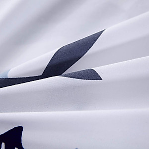 Brandream Window Valance Cotton Curtain for Baby/Toddler/Kid Bedroom Bath Laundry Living Room, Nautical Ocean Shark Fish Printed