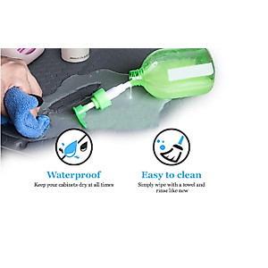 Spill Agent Under Sink Mat, 34’’ x 22’’under sink mats for kitchen Waterproof Silicone Sink Cabinet Protector Mat with Drain Hole,Flexible Sink Drip Tray,Free Cleaning Brush,for Kitchen,Bathroom,Grey,