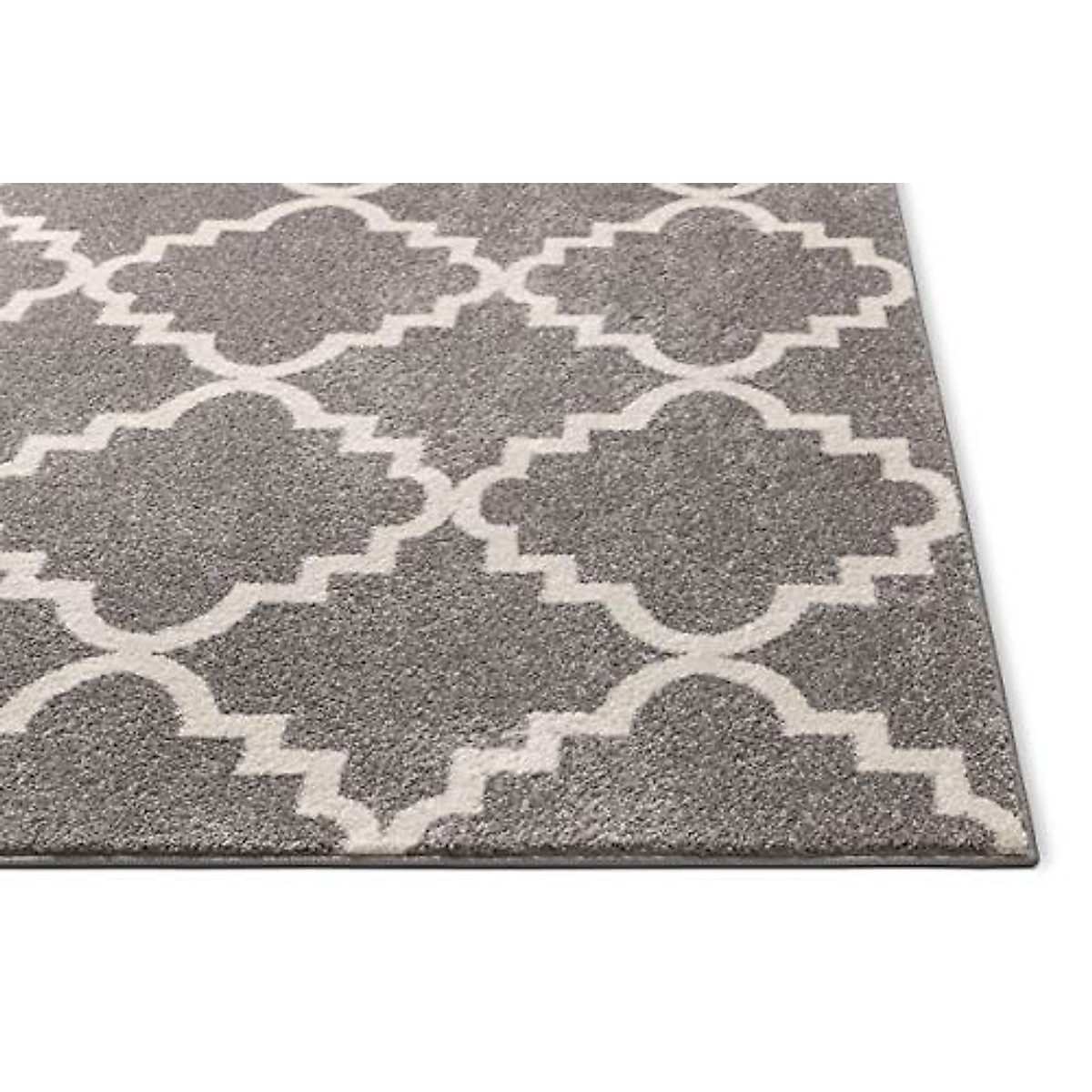 Harbor Trellis Grey Quatrefoil Geometric Modern Casual 2x7 (2'3" x 7'3" Runner) Easy to Clean Stain/Fade Resistant Shed Free Contemporary Traditional Moroccan Lattice Soft Living Dining Room Rug