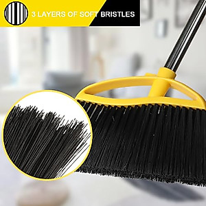 Soft Bristles Broom Indoor Angle Broom with Long Handle Soft Floor Sweeping Brooms Kitchen Broom