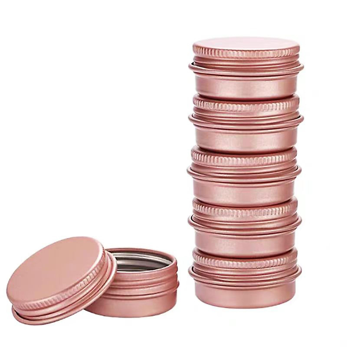 Warmword 25 Pcs Metal Round Tins Aluminum Tin Cans with Screw Lid, 0.18 Ounce,for Lotion Bars, Balms, Spices, Beard Balm, Crafts